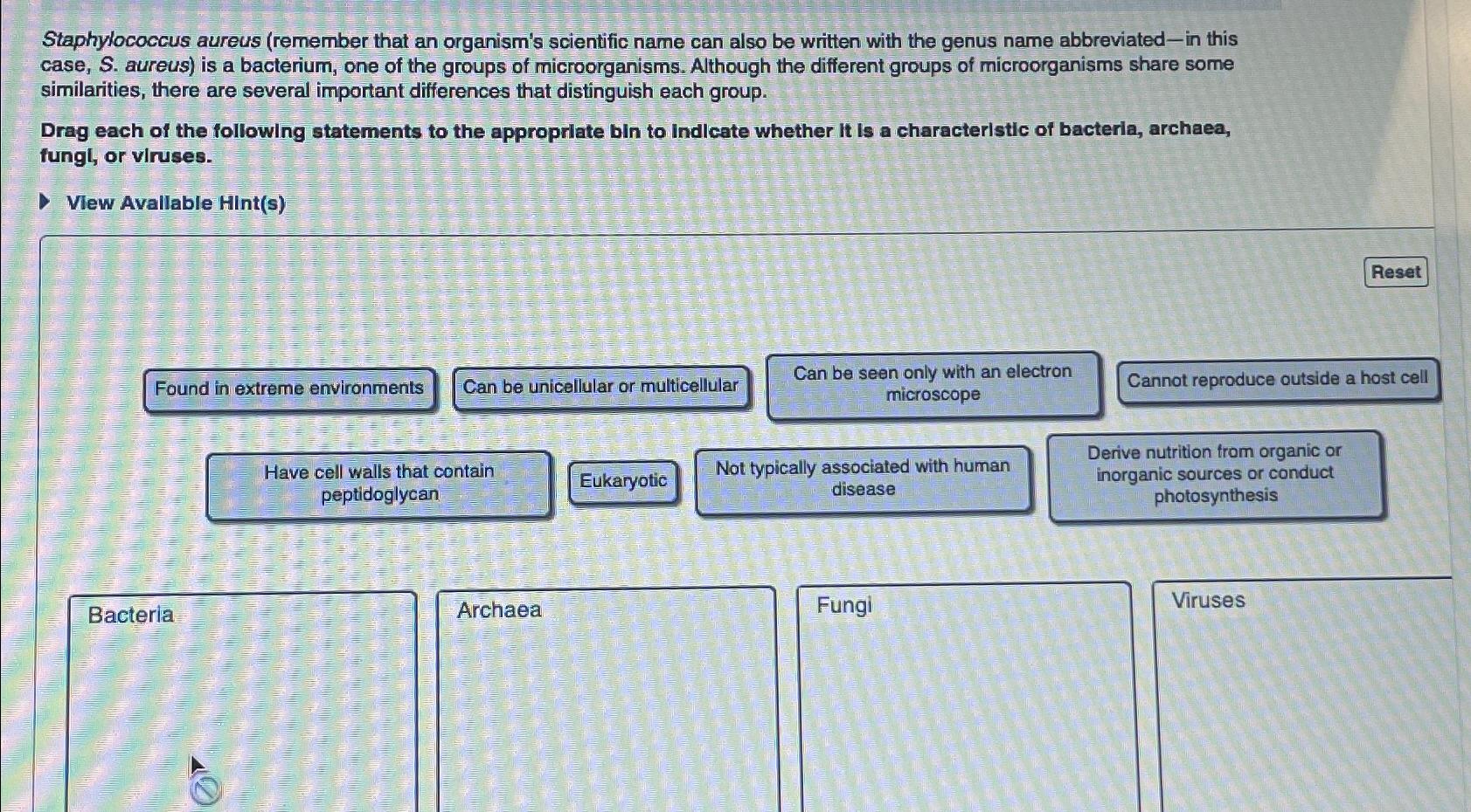 Solved Staphylococcus aureus (remember that an organism's | Chegg.com