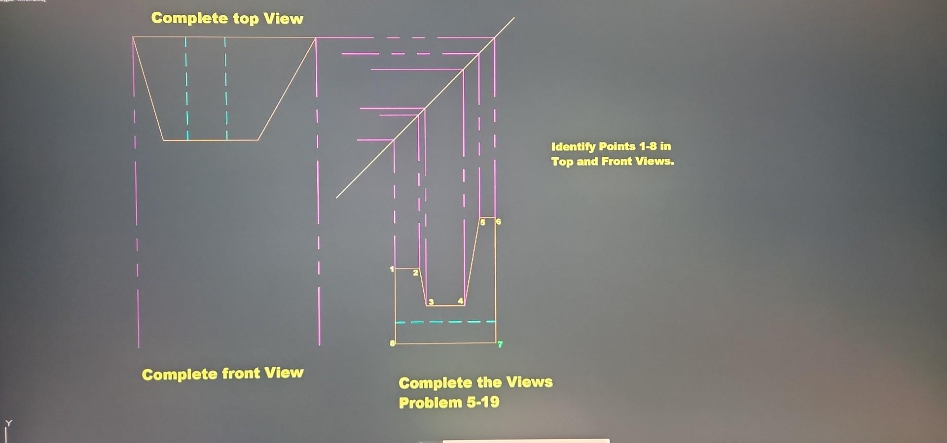 Complete top View Identify Points 1-8 in Top and | Chegg.com