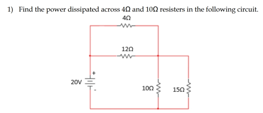 Solved Find the power dissipated across 4Ω ﻿and 10Ω | Chegg.com