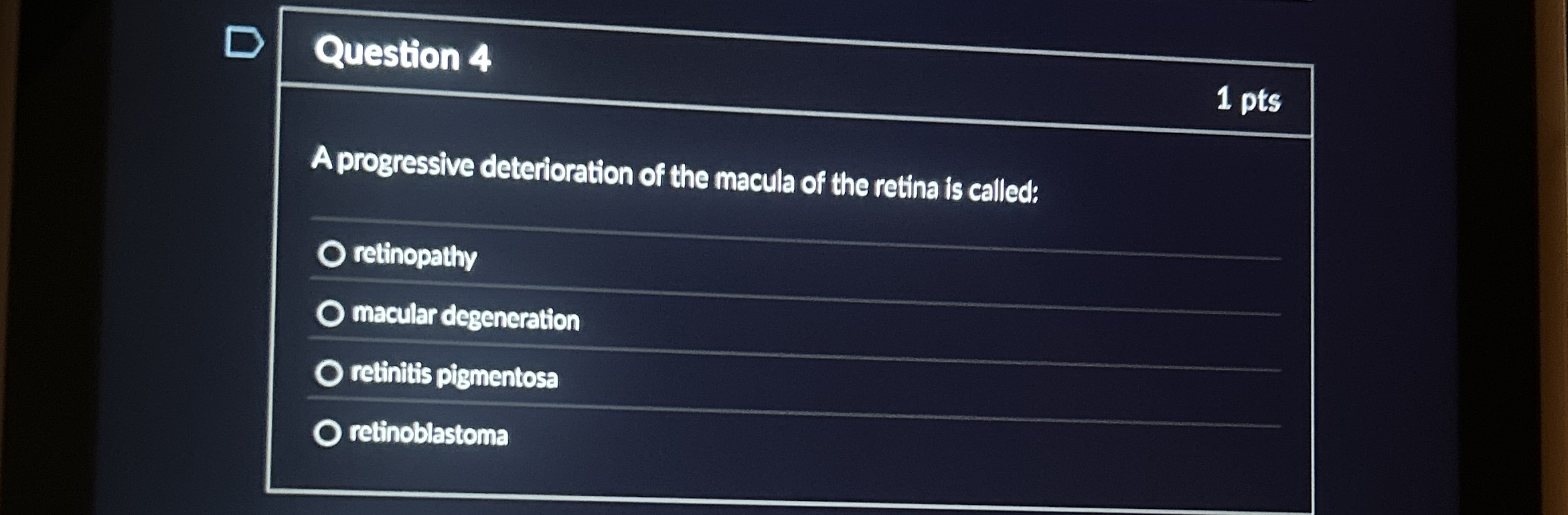 Solved DQuestion 41 ﻿ptsA progressive deterioration of the | Chegg.com