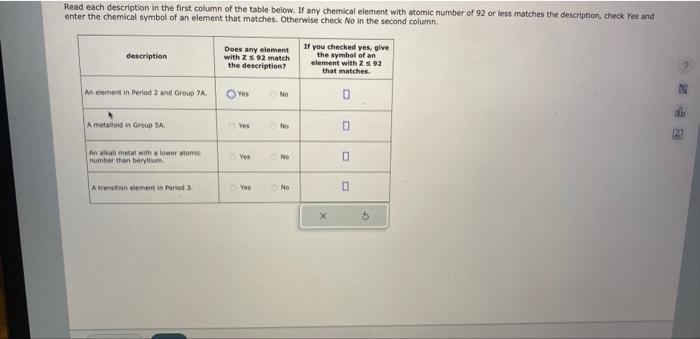 Solved Read each description in the first column of the | Chegg.com