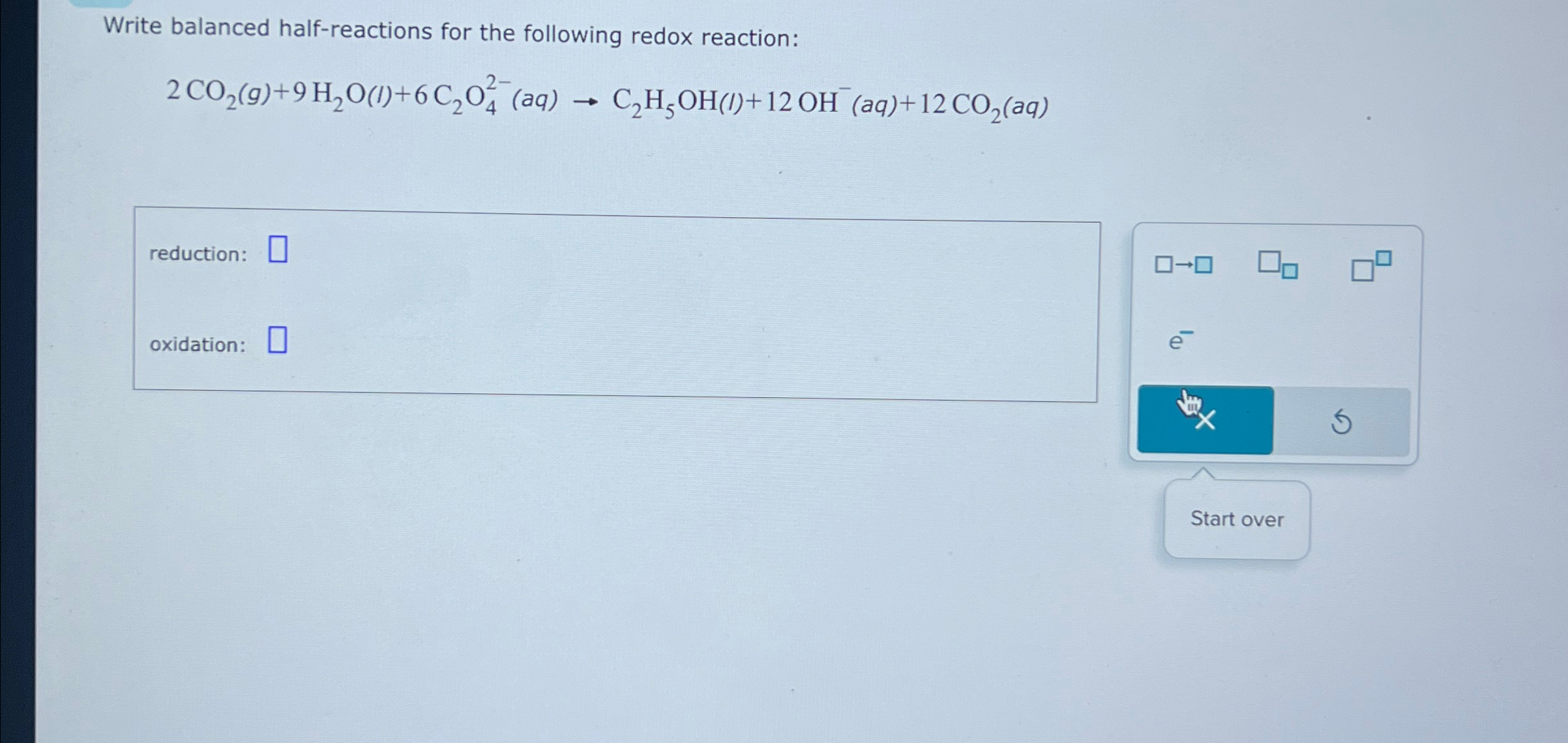 Solved Write balanced half-reactions for the following redox | Chegg.com
