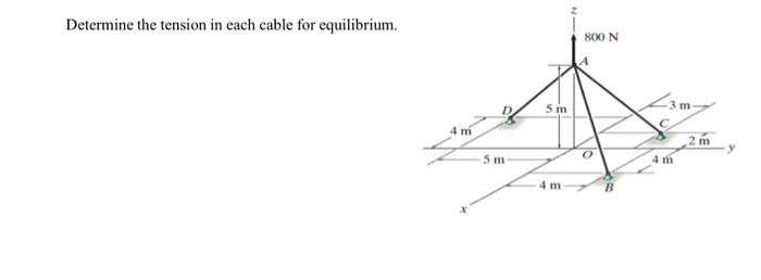 Solved Determine the tension in each cable for equilibrium. | Chegg.com