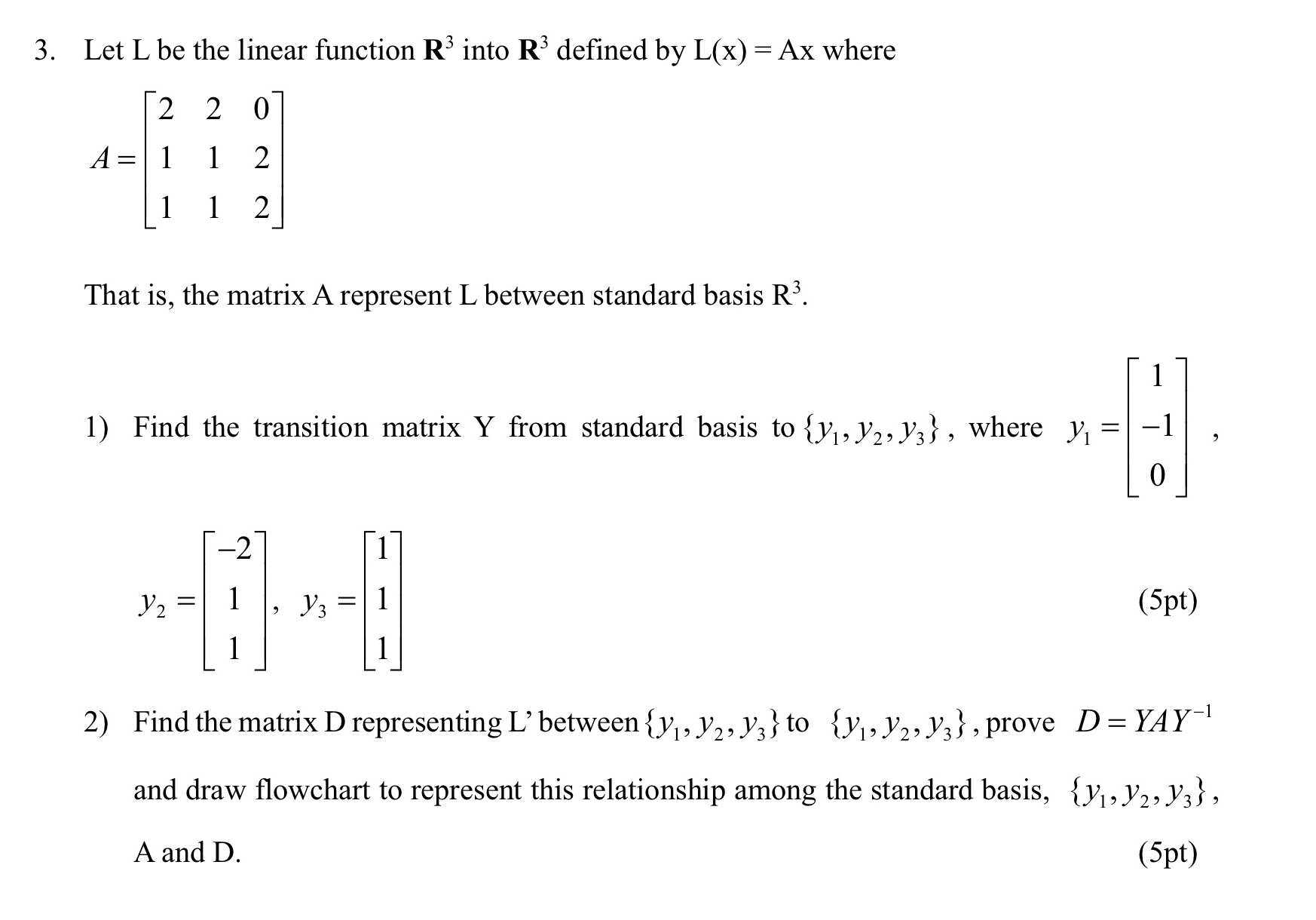Solved Let L ﻿be the linear function R3 ﻿into R3 ﻿defined by | Chegg.com
