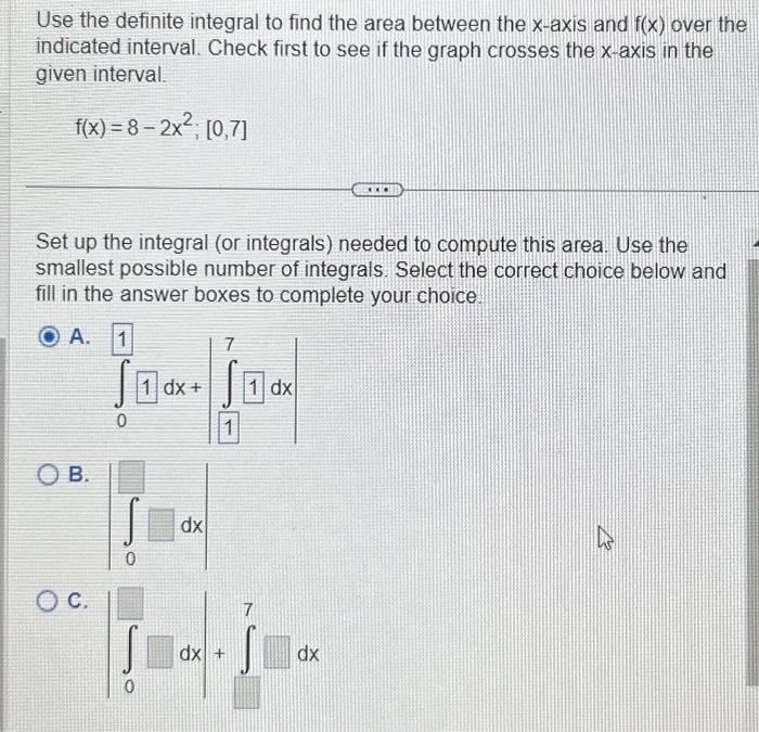 Solved Use the definite integral to find the area between | Chegg.com
