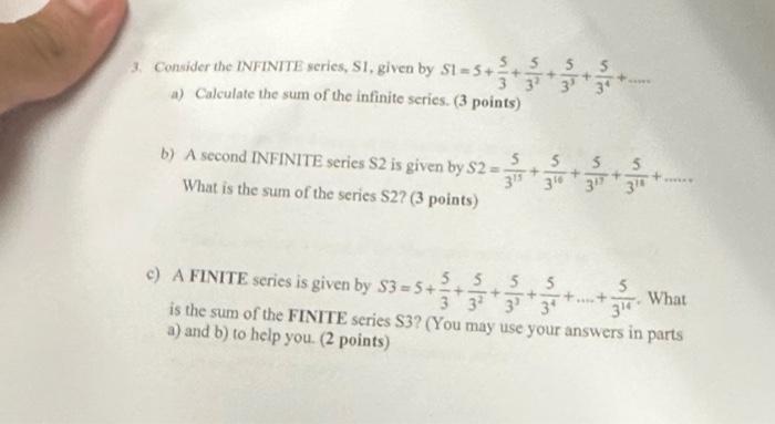 Solved Consider the INFINITE series, S1, given by \\( S | Chegg.com