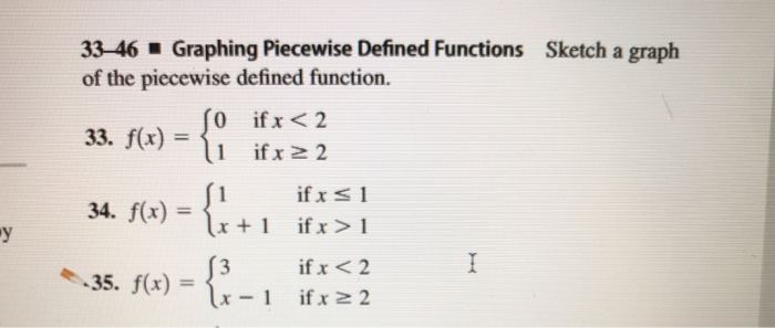 Solved 33 46 Graphing Piecewise Defined Functions Sketch A 