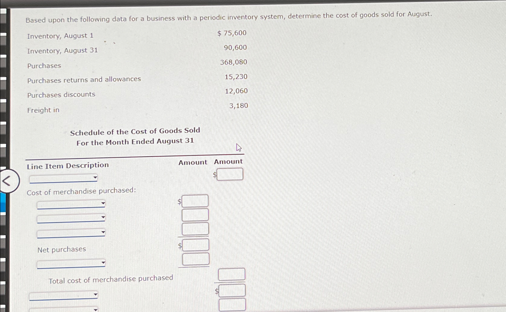 Solved Based upon the following data for a business with a | Chegg.com