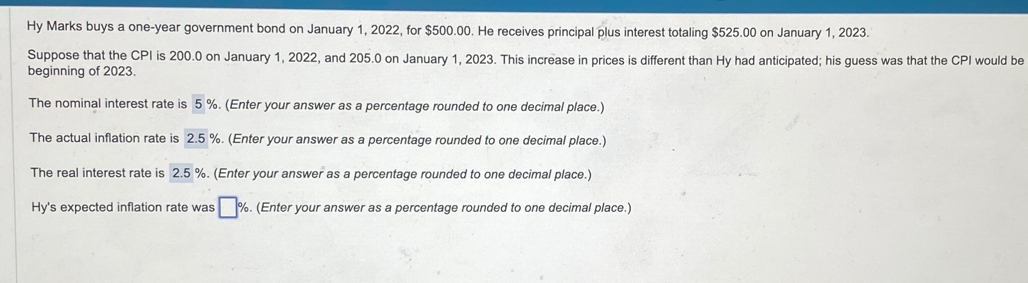 Solved Can you please solve the expected inflation rate | Chegg.com