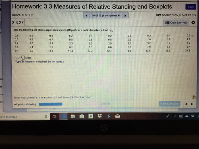 Solved Save Homework 3 3 Measures Of Relative Standing And