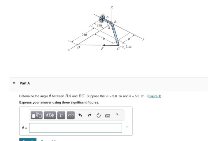 Solved Determine the angle θ between BA and BC. Suppose that | Chegg.com