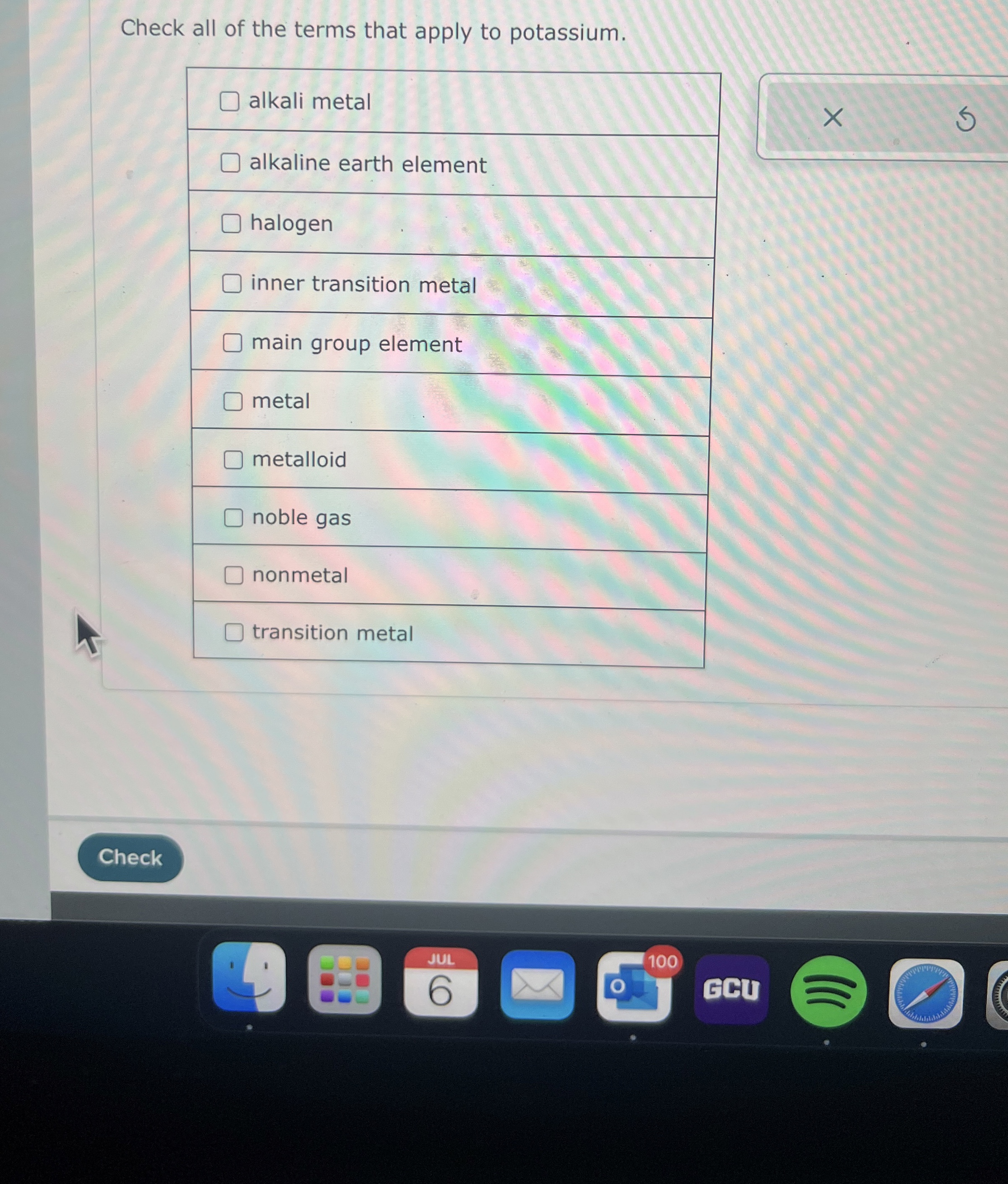 Solved Check all of the terms that apply to potassium. | Chegg.com