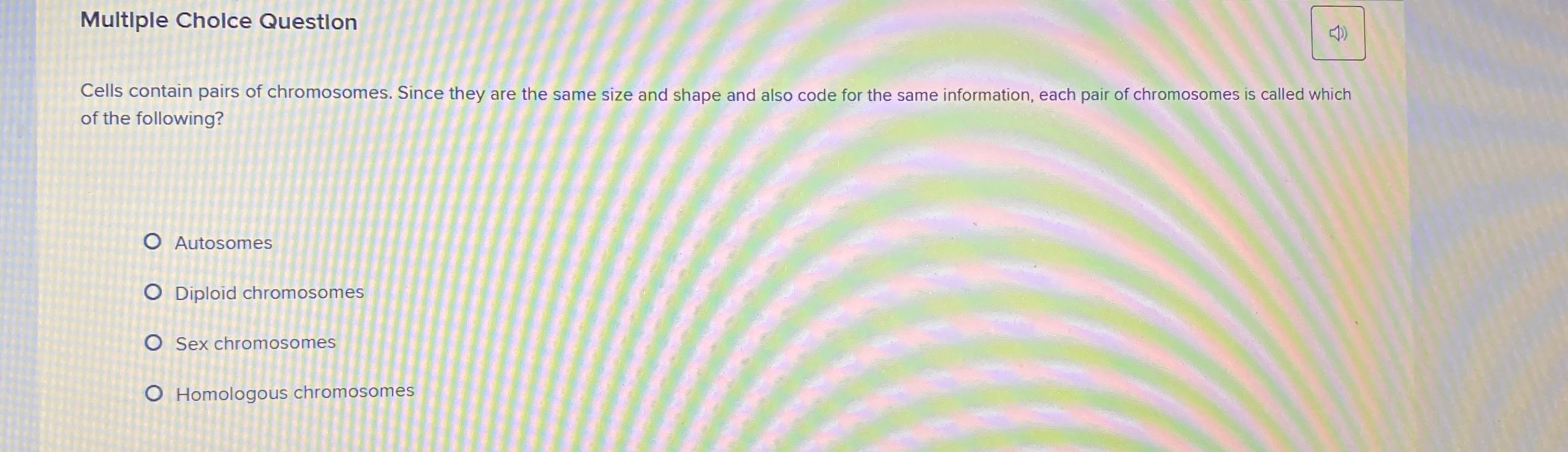 Solved Multlple Cholce QuestionCells contain pairs of | Chegg.com
