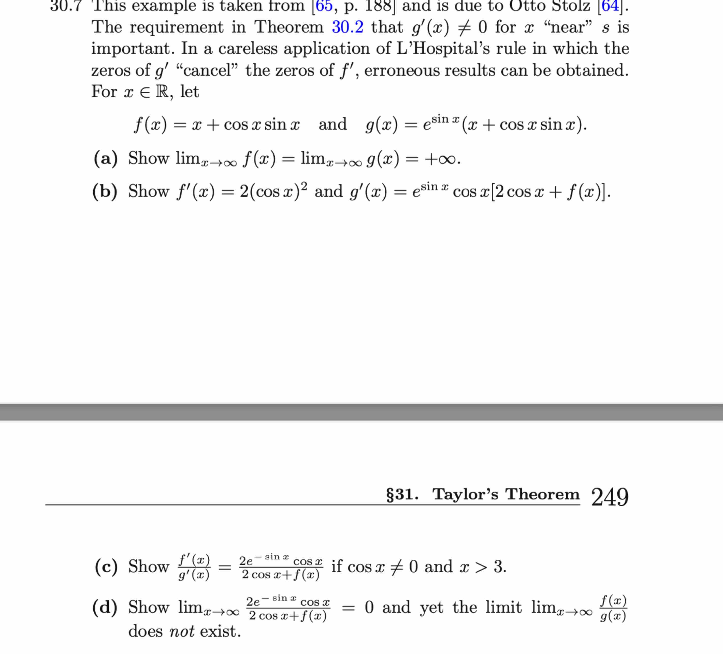 Solved (c) ﻿Show f'(x)g'(x)=2e-sinxcosx2cosx+f(x) ﻿if cosx≠0 | Chegg.com