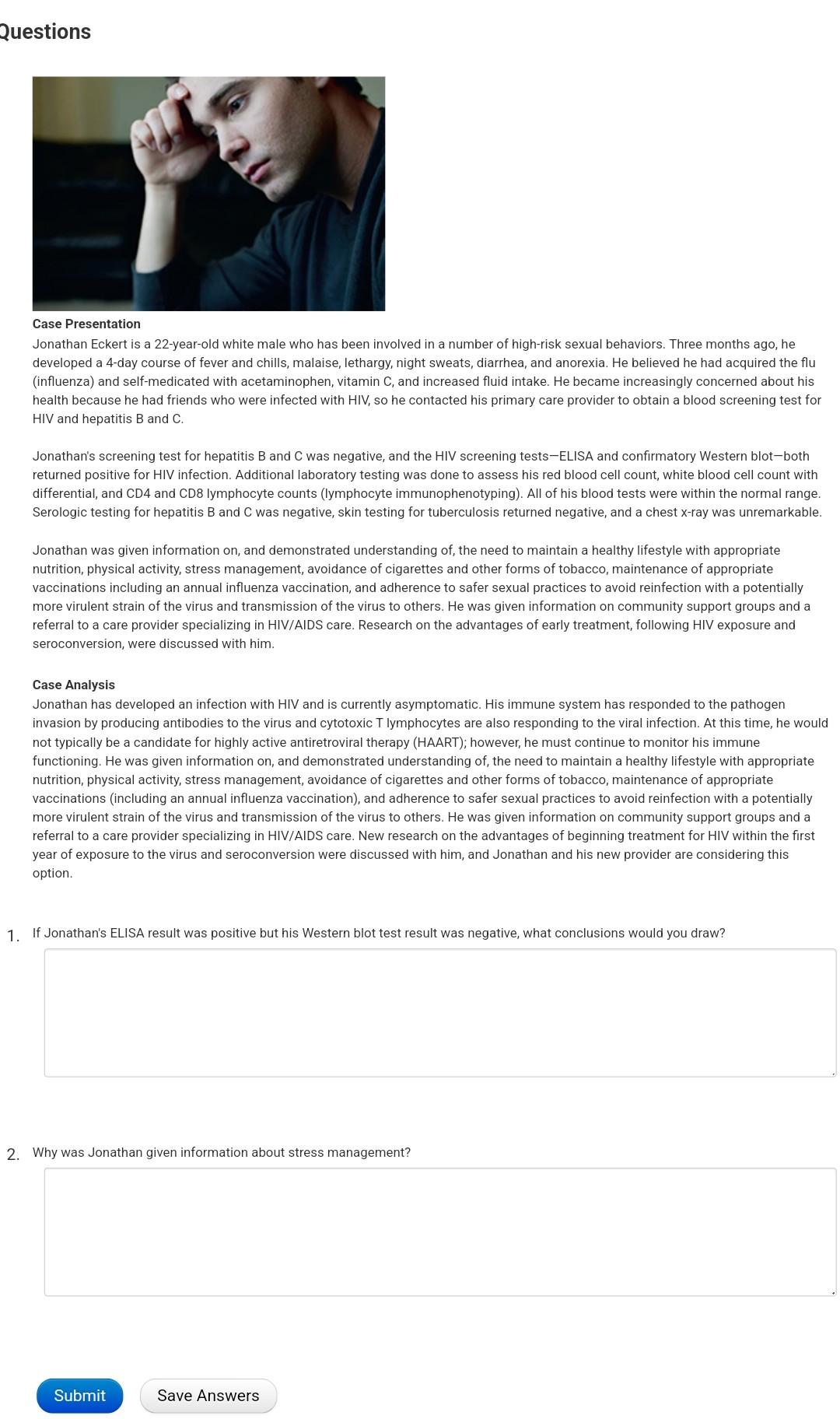 Solved Questions Case Presentation Jonathan Eckert is a | Chegg.com