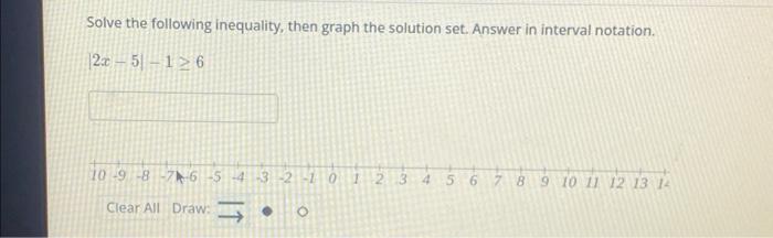 Solved Solve the following inequality, then graph the | Chegg.com