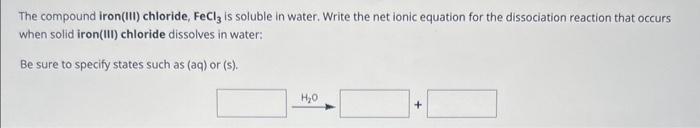 Solved The compound cobalt(II) chloride, CoCl2 is soluble in | Chegg.com