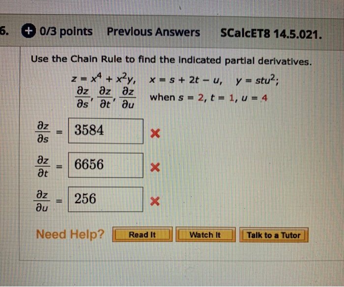 Solved 6. +0/3 pointsPrevious Answers sCalcET8 14.5.021. Use | Chegg.com