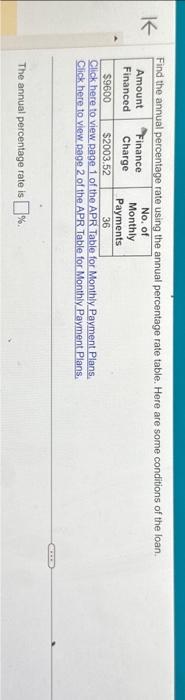 Solved Click here to view page 1 of the APR Table for | Chegg.com