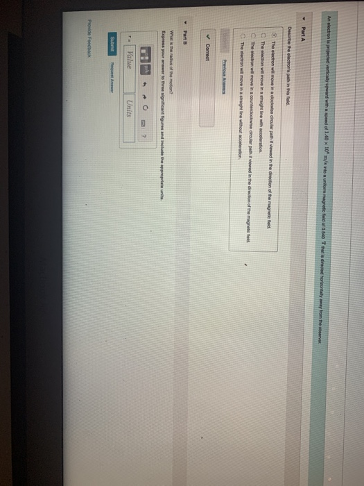 Solved An electron is projected vertically upward weed of | Chegg.com