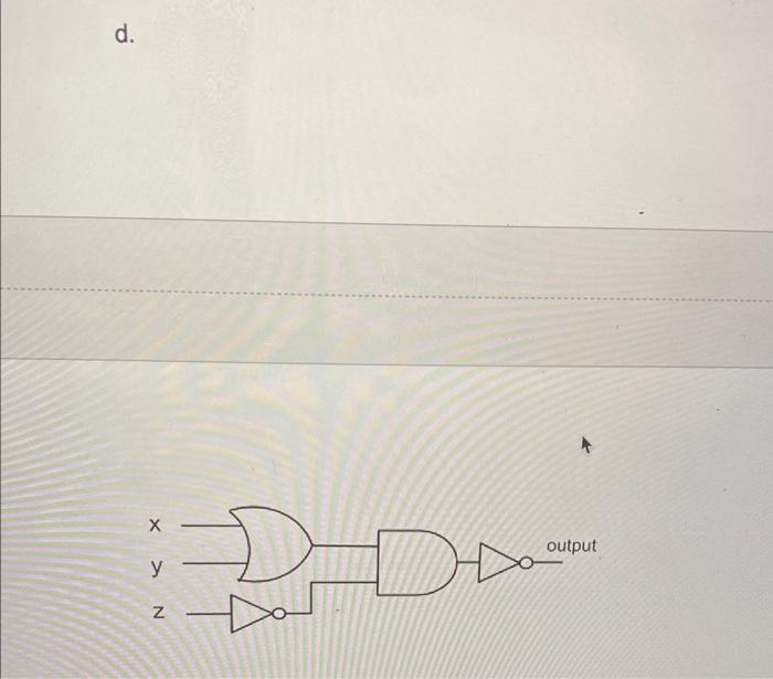 Solved 25) Select the circuit whose output is xy+zˉ.d. | Chegg.com