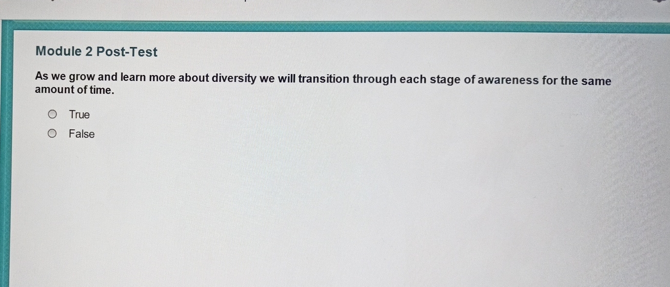 Solved Module 2 ﻿Post-TestAs we grow and learn more about | Chegg.com