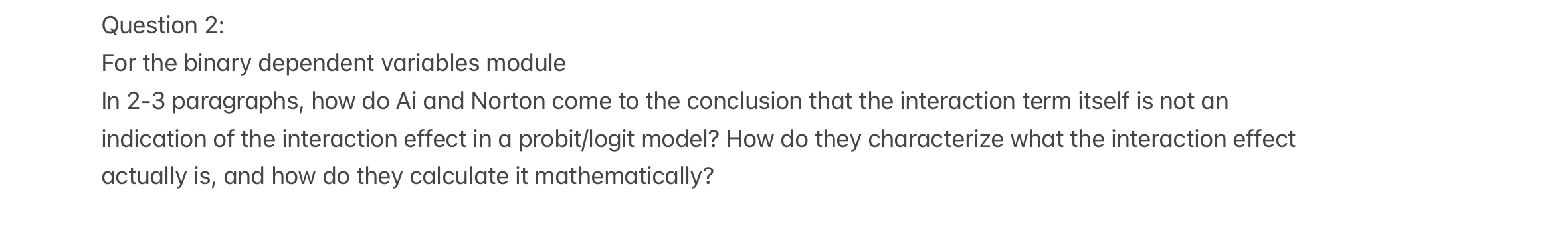 Solved Question 2:For the binary dependent variables | Chegg.com