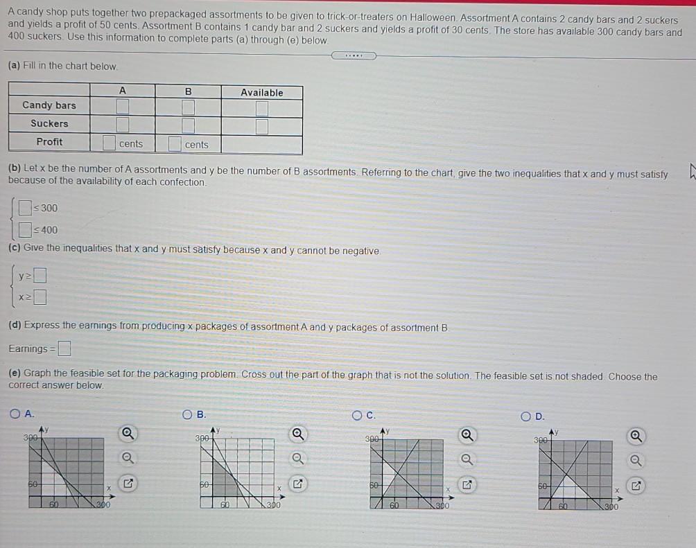 Solved A candy shop puts together two prepackaged | Chegg.com