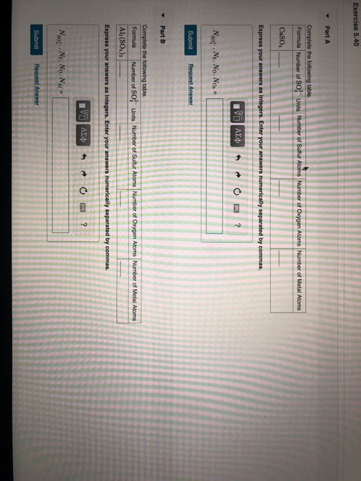 Solved Exercise 5,40 Part A Complete the following table | Chegg.com