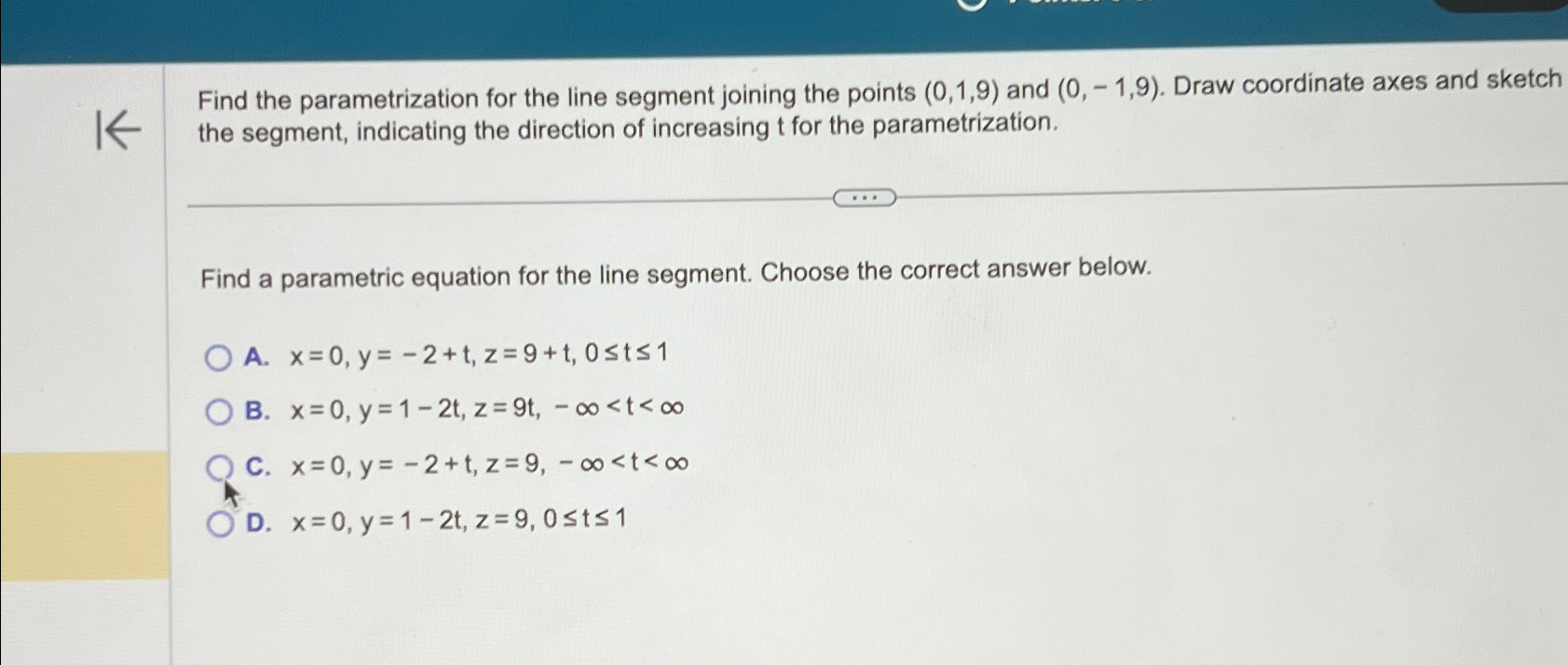 Solved Find the parametrization for the line segment joining | Chegg.com