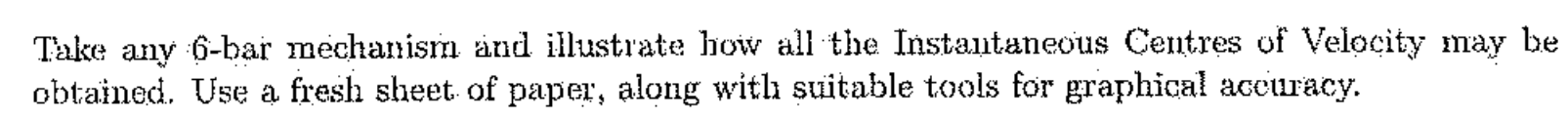 Solved Take any 6-bar mechanism and illustrate how all the | Chegg.com