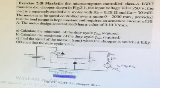 Solved Exereise 2:(8 Marks)in the microcomputer-eontrolled | Chegg.com