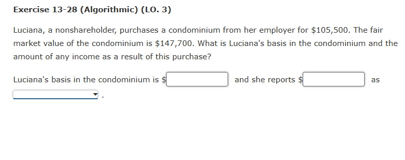 Solved Exercise 13-28 (Algorithmic) (LO. 3)Luciana, a | Chegg.com