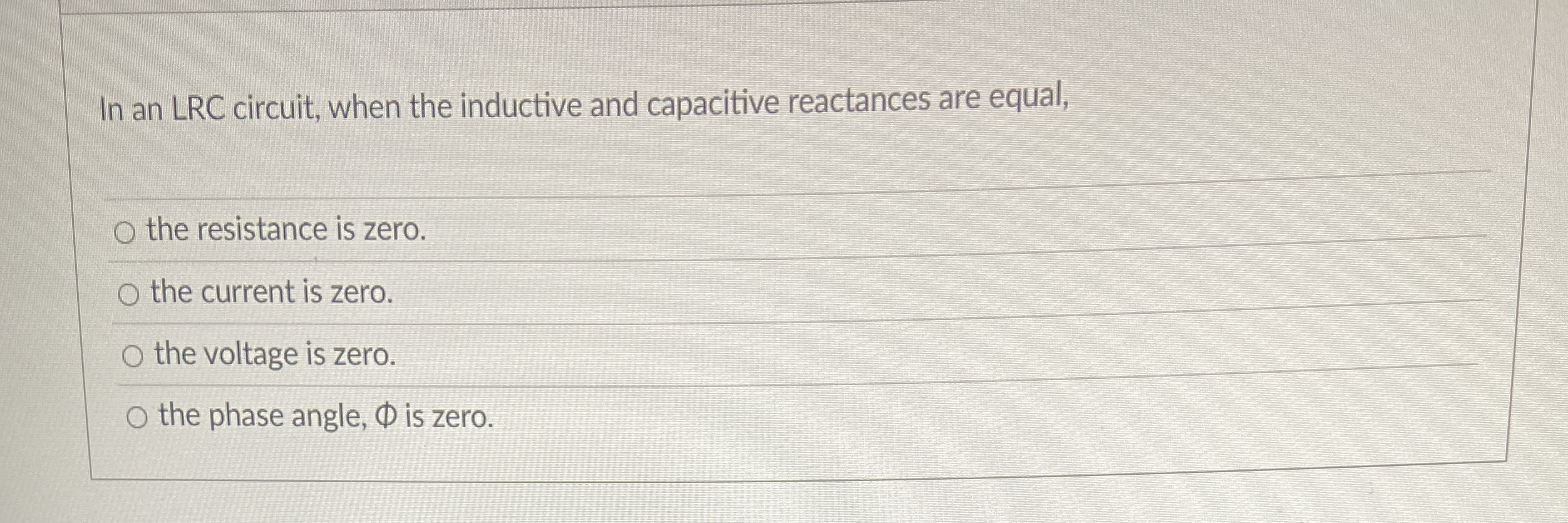 Solved In an LRC circuit, when the inductive and capacitive | Chegg.com