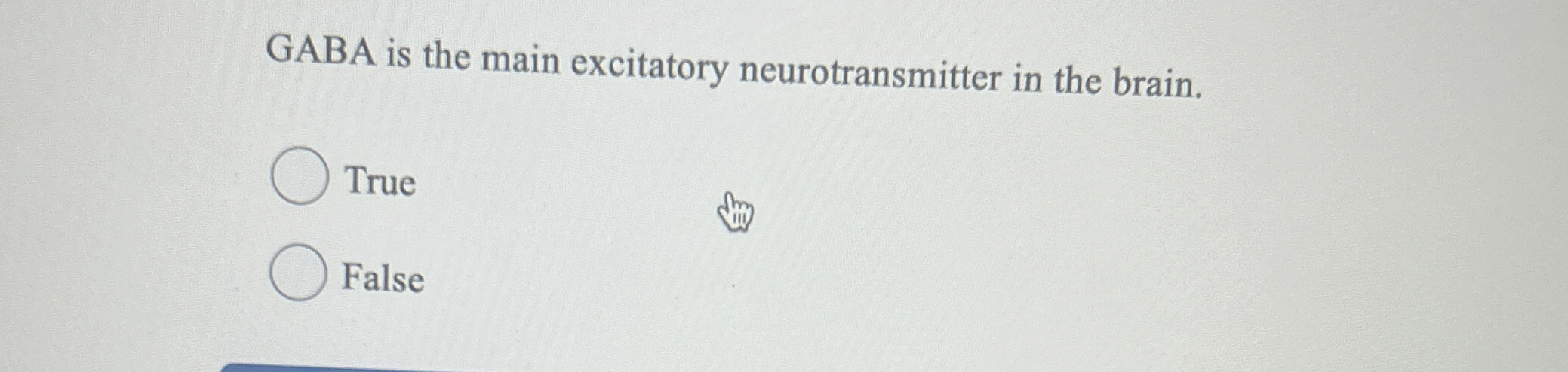 Solved GABA is the main excitatory neurotransmitter in the | Chegg.com