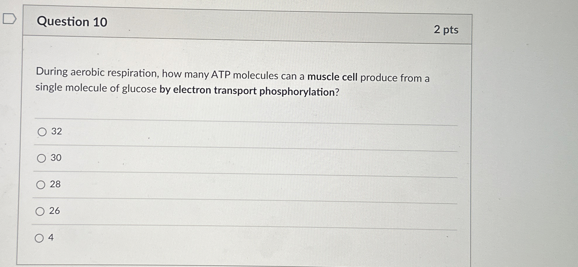 Solved Question 102 ﻿ptsDuring aerobic respiration, how many | Chegg.com