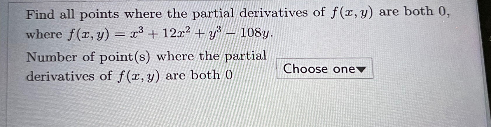 Solved Find all points where the partial derivatives of | Chegg.com
