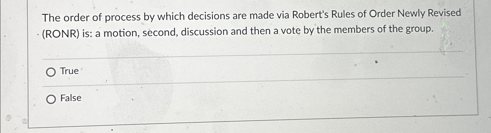 Solved The order of process by which decisions are made via | Chegg.com