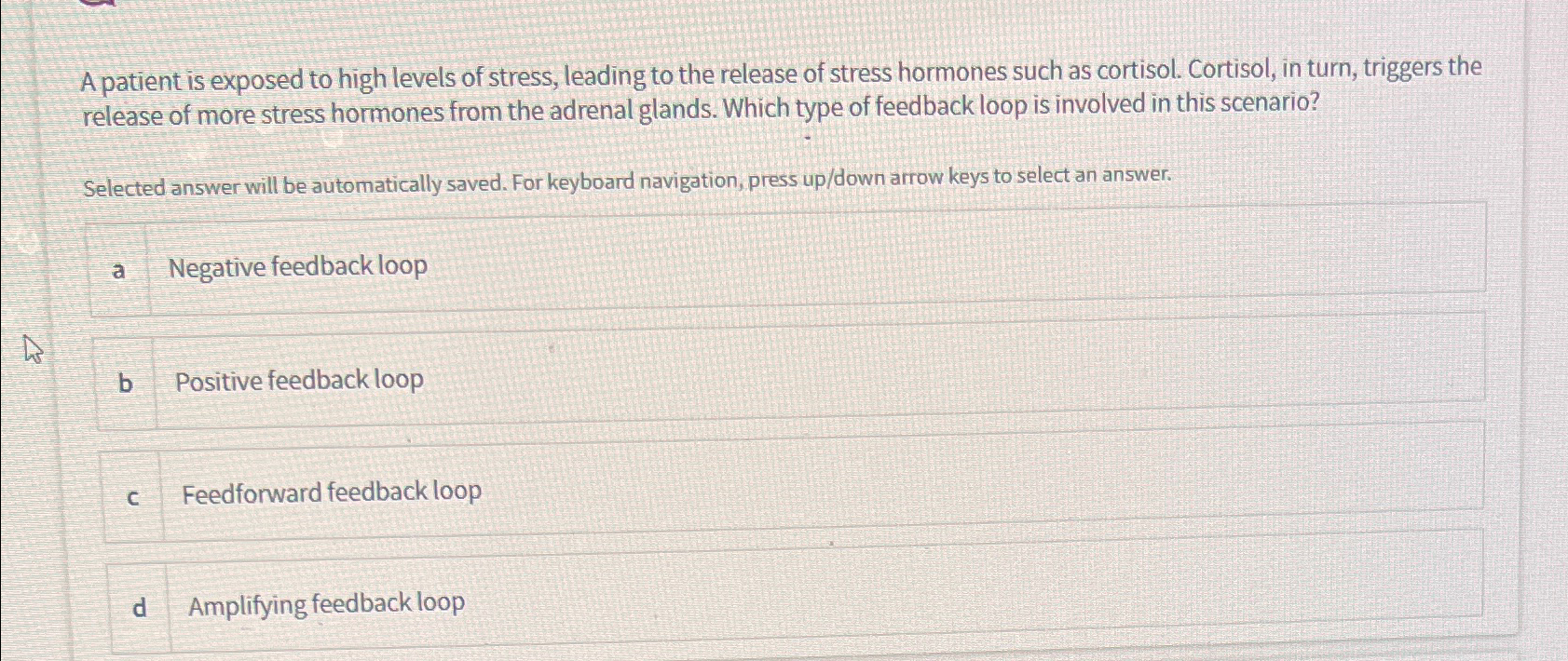 Solved A patient is exposed to high levels of stress, | Chegg.com