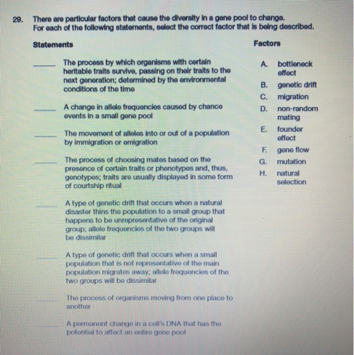 Solved 29. There are particular factors that cause the | Chegg.com