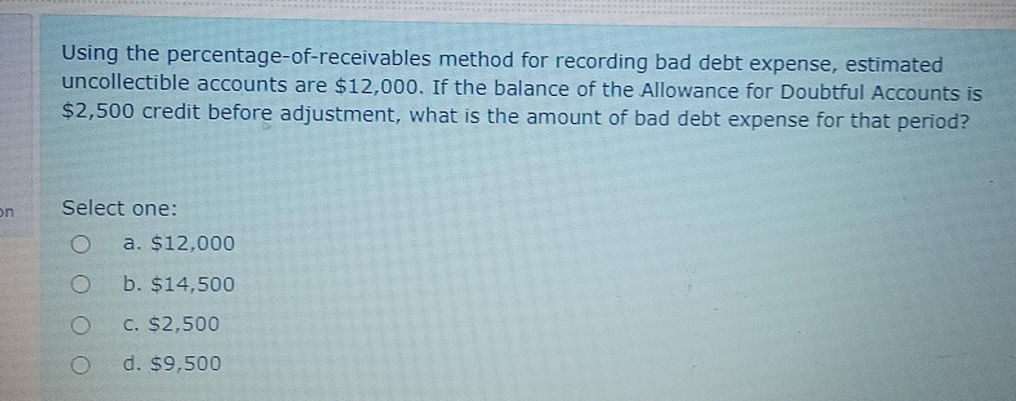 Solved Using the percentage-of-receivables method for | Chegg.com