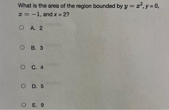 Solved What is the area of the region bounded by y=x2,y=0, | Chegg.com