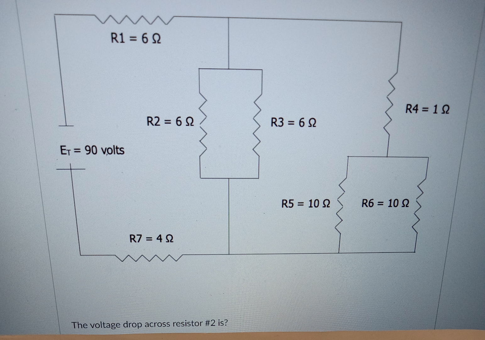 Solved The voltage drop across resistor #2 is? | Chegg.com Solved The voltage drop across resistor #2 is? | Chegg.com