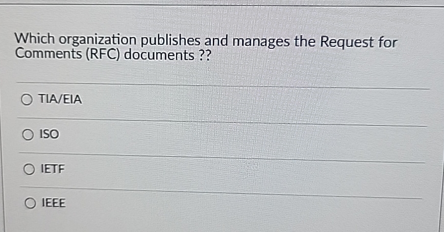 Solved Which organization publishes and manages the Request | Chegg.com