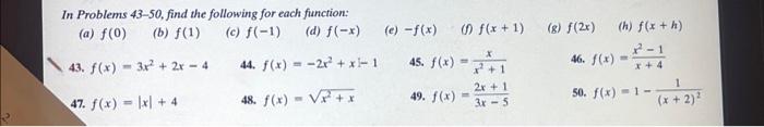 Solved In Problems 43-50, find the following for each | Chegg.com