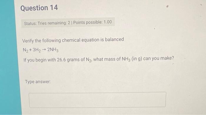 Solved Question 13 Status: Tries remaining: 2 | Points | Chegg.com