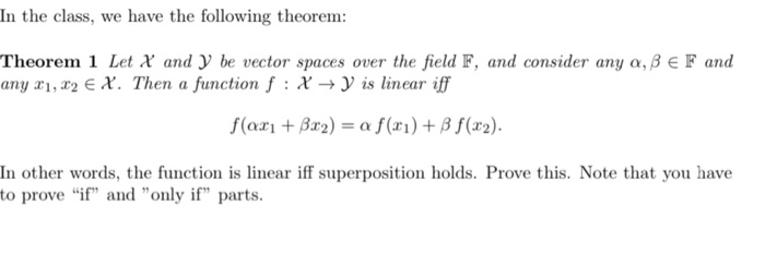 Solved In the class, we have the following theorem: Theorem | Chegg.com