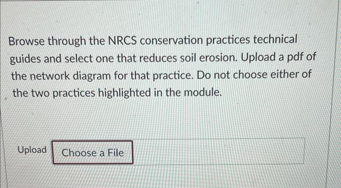 Solved Browse through the NRCS conservation practices | Chegg.com