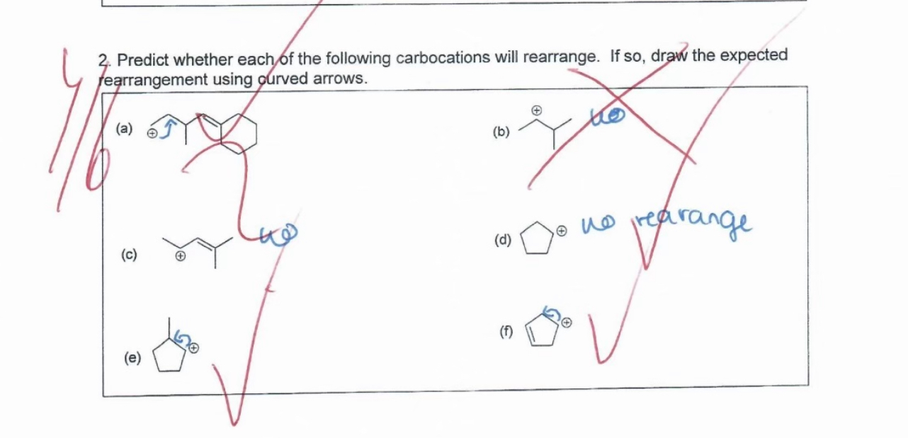 Solved Predict whether each of the following carbocations | Chegg.com