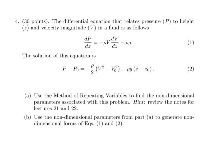 Solved The differential equation that relates pressure (P) | Chegg.com